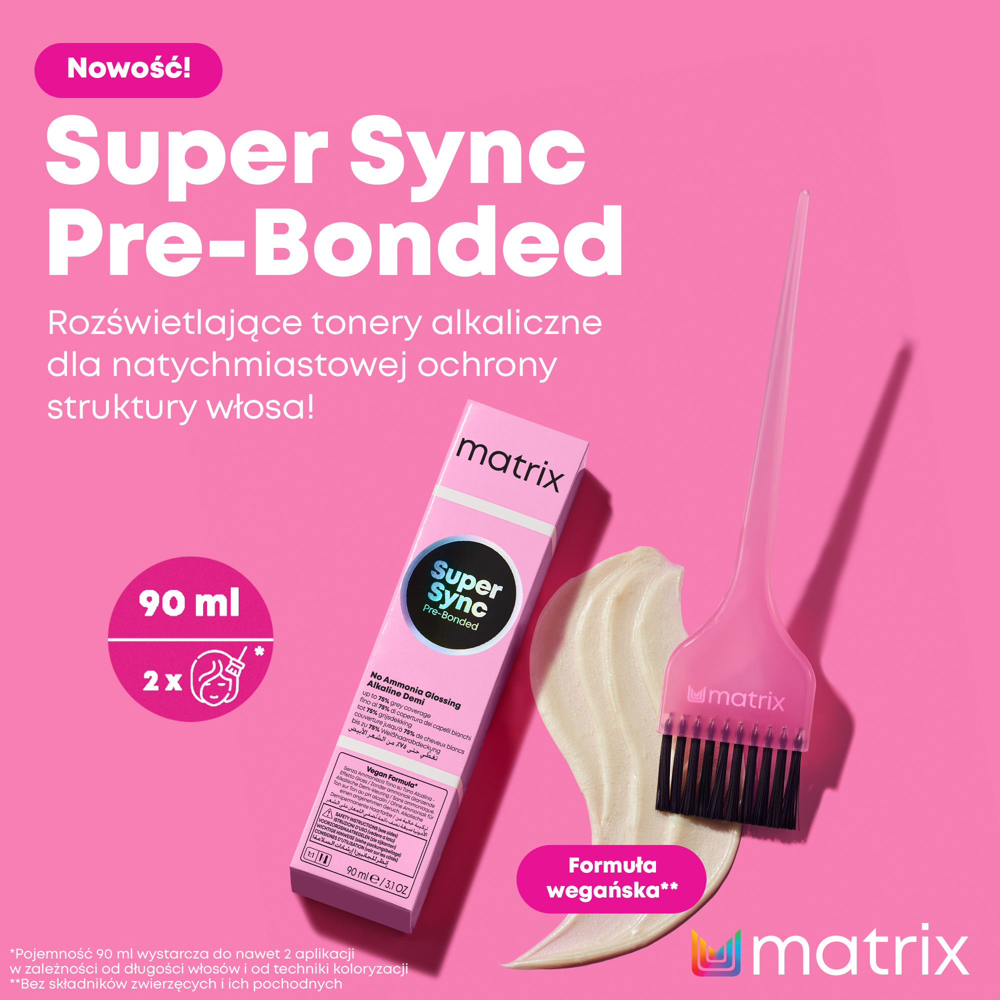Matrix Super Sync Pre-Bonded, krem do koloryzacji ton w ton, 7N/7.0 ...