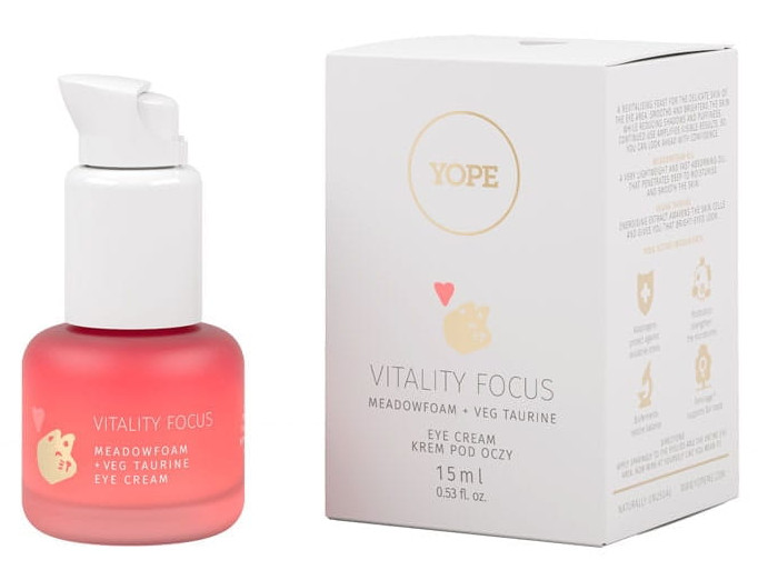 Yope Vitality Focus, krem pod oczy, Piana Łąkowa + Wege Tauryna, 15ml ...