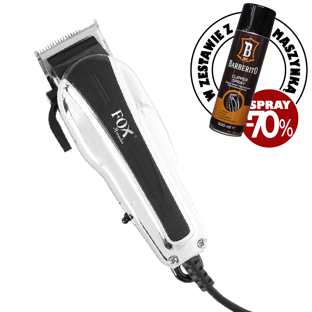 Zestaw Fox Hercules, maszynka przewodowa do strzyżenia włosów + spray ...