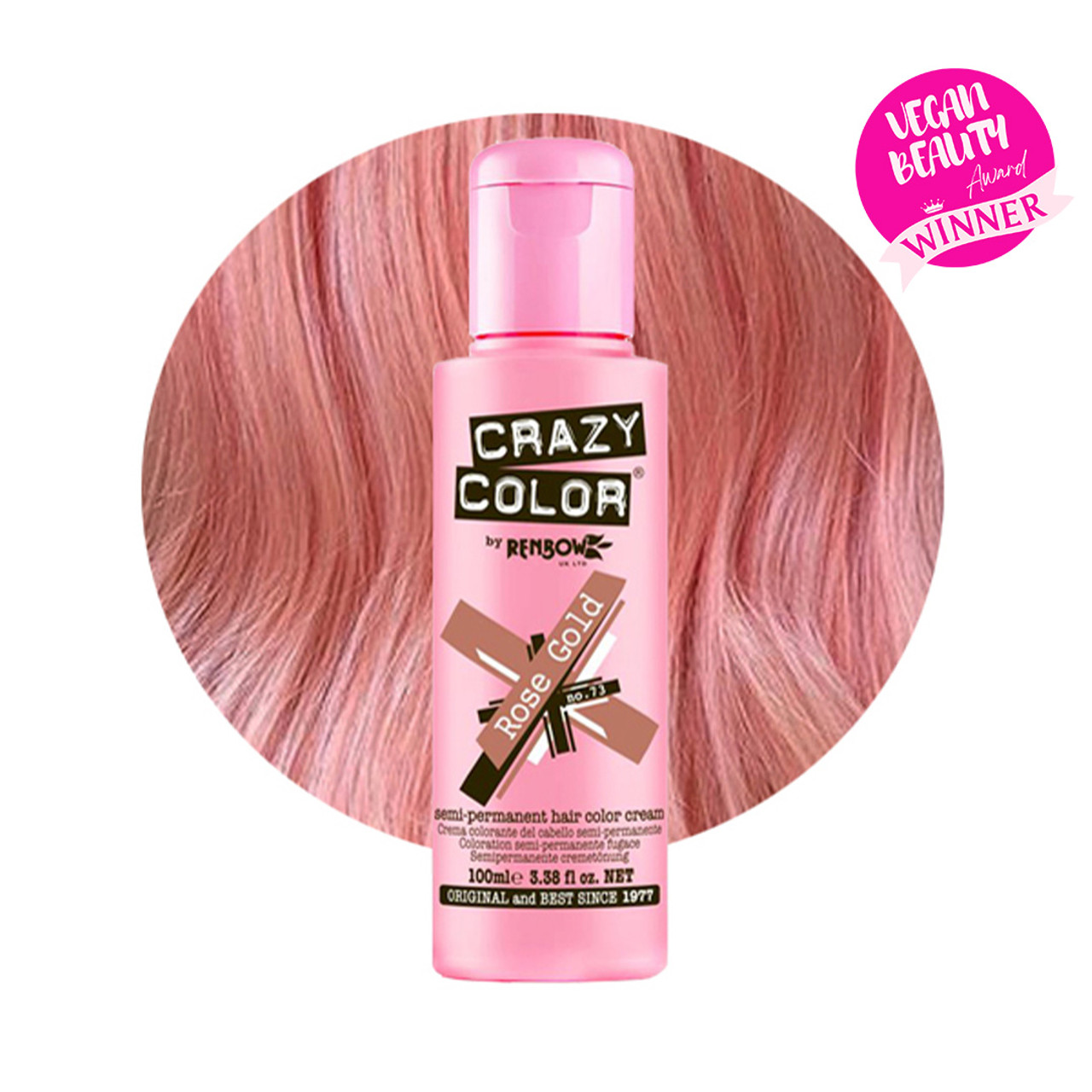Crazy Color, toner odżywczy do włosów, Rose Gold – złoto różany, nr 73 ...